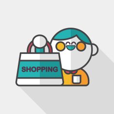 SALE Shopaholic flat icon with long shadow eps10 N13 free image download