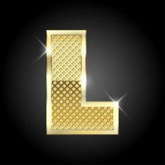 Vector metal gold letter L free image download