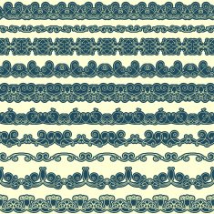 Set of seamless borders in retro style free image download