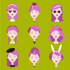 Fashion Girls in Head Accessories Set free image download