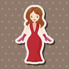 Lady girl cartoon theme elements N191 free image download