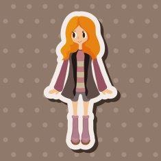 Lady girl cartoon theme elements vector eps N73 free image download