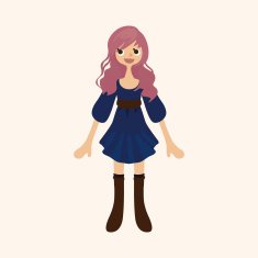 Lady girl cartoon theme elements vector eps N85 free image download