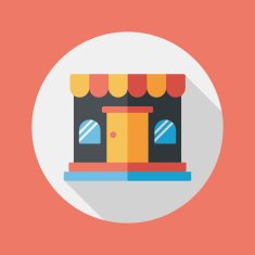 Shopping store flat icon with long shadow eps10 N46 free image download