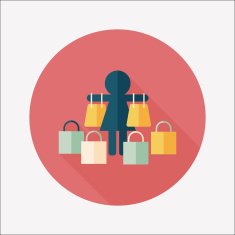 SALE Shopaholic flat icon with long shadow eps10 N49 free image download