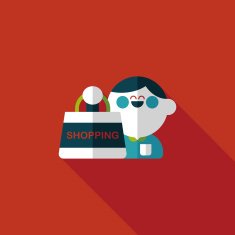 SALE Shopaholic flat icon with long shadow eps10 N58 free image download