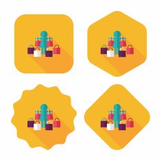 SALE Shopaholic flat icon with long shadow eps10 N67 free image download