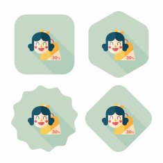 SALE Shopaholic flat icon with long shadow eps10 N80 free image download