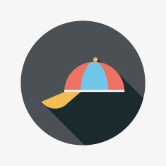 Peaked cap flat icon with long shadow N2 free image download