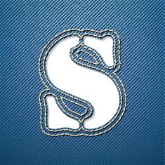 Denim jeans letter S free image download