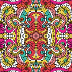 Multicolor swirl ethnic seamless pattern Abstract symmetry free image ...
