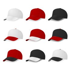 Two-color baseball caps isolated on white background free image download