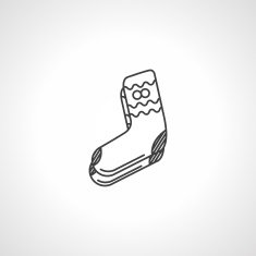 Black line warm socks vector icon free image download
