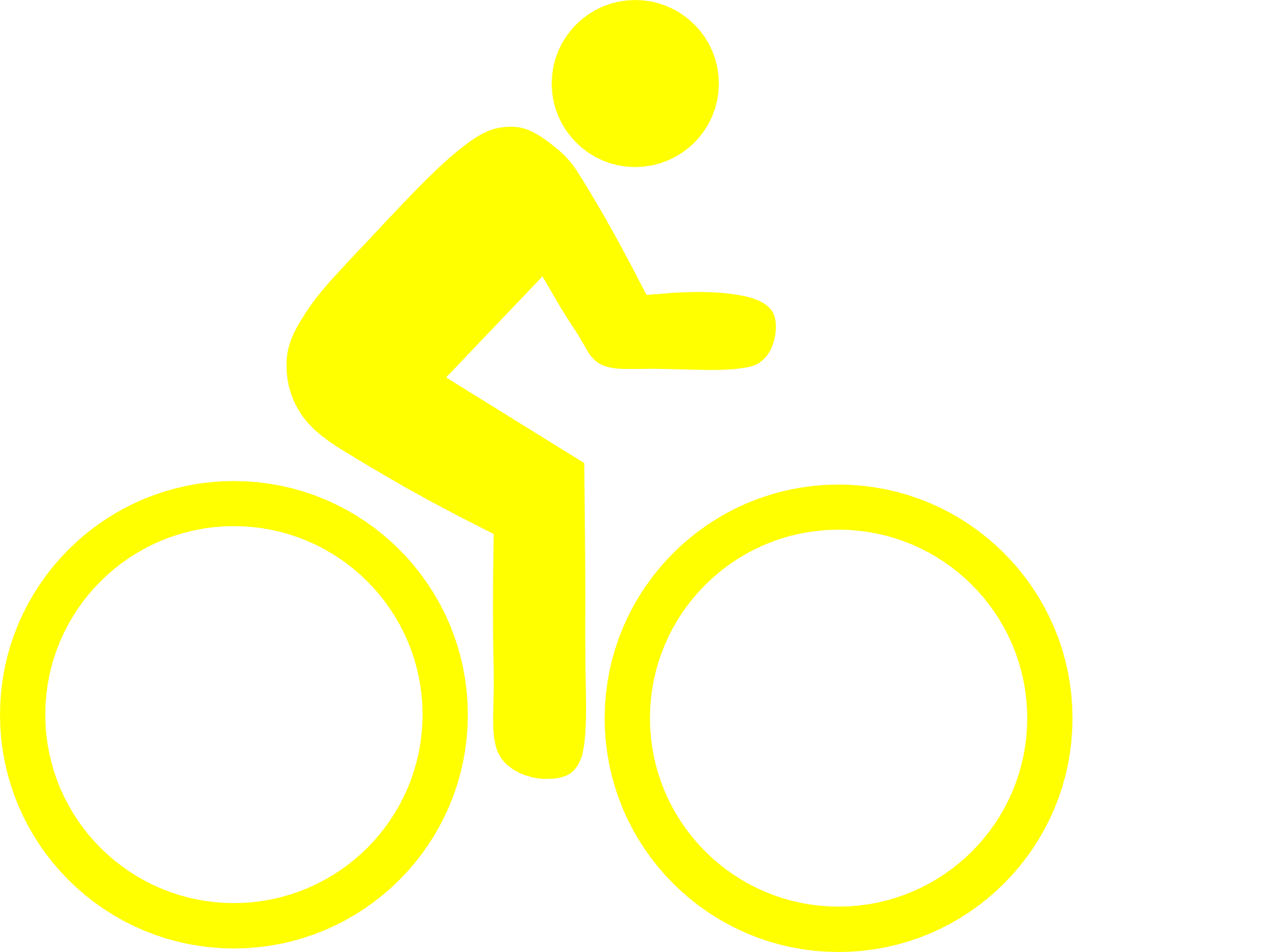 Cyclist as a yellow pictogram free image download