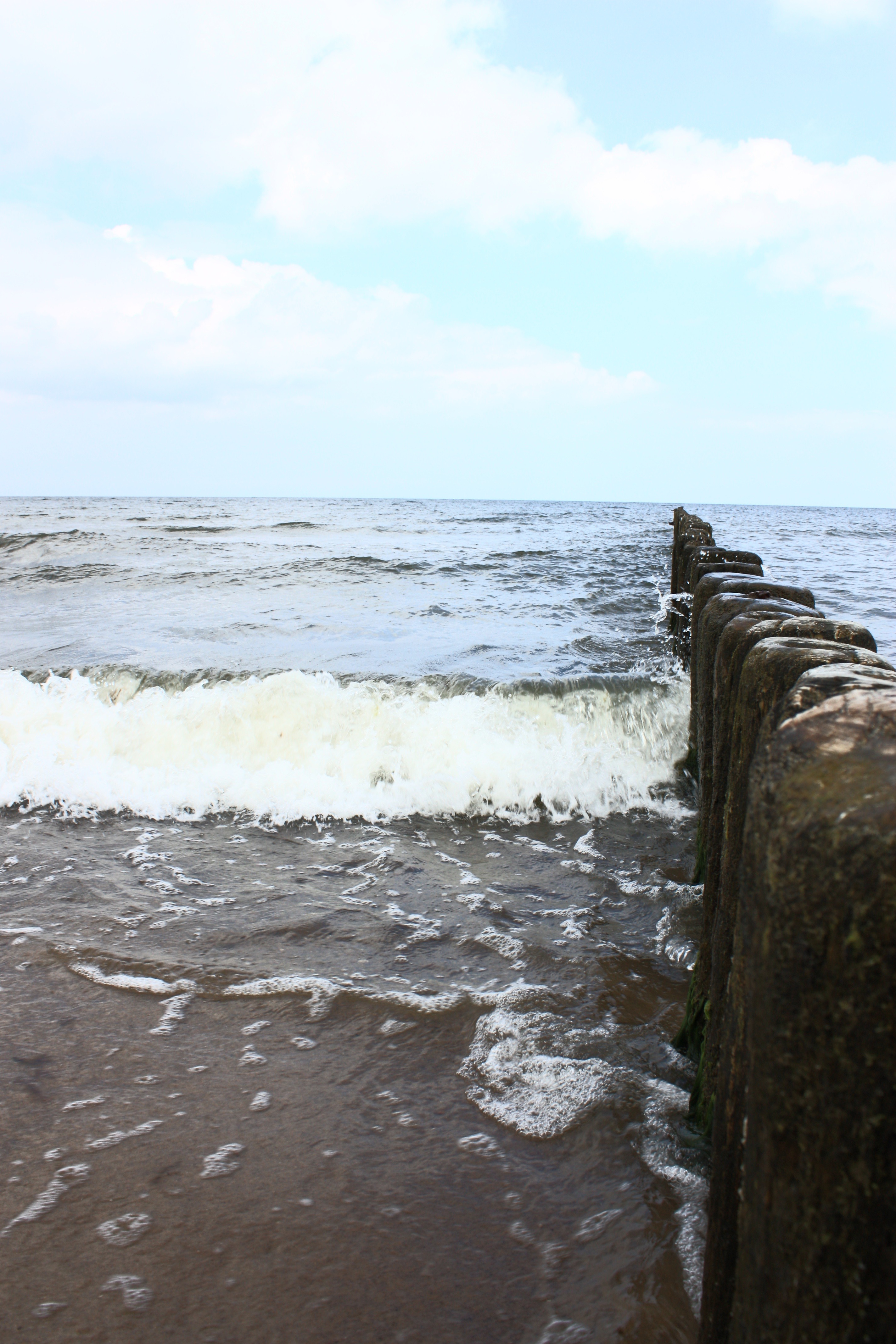 Breakwater on the beach free image download