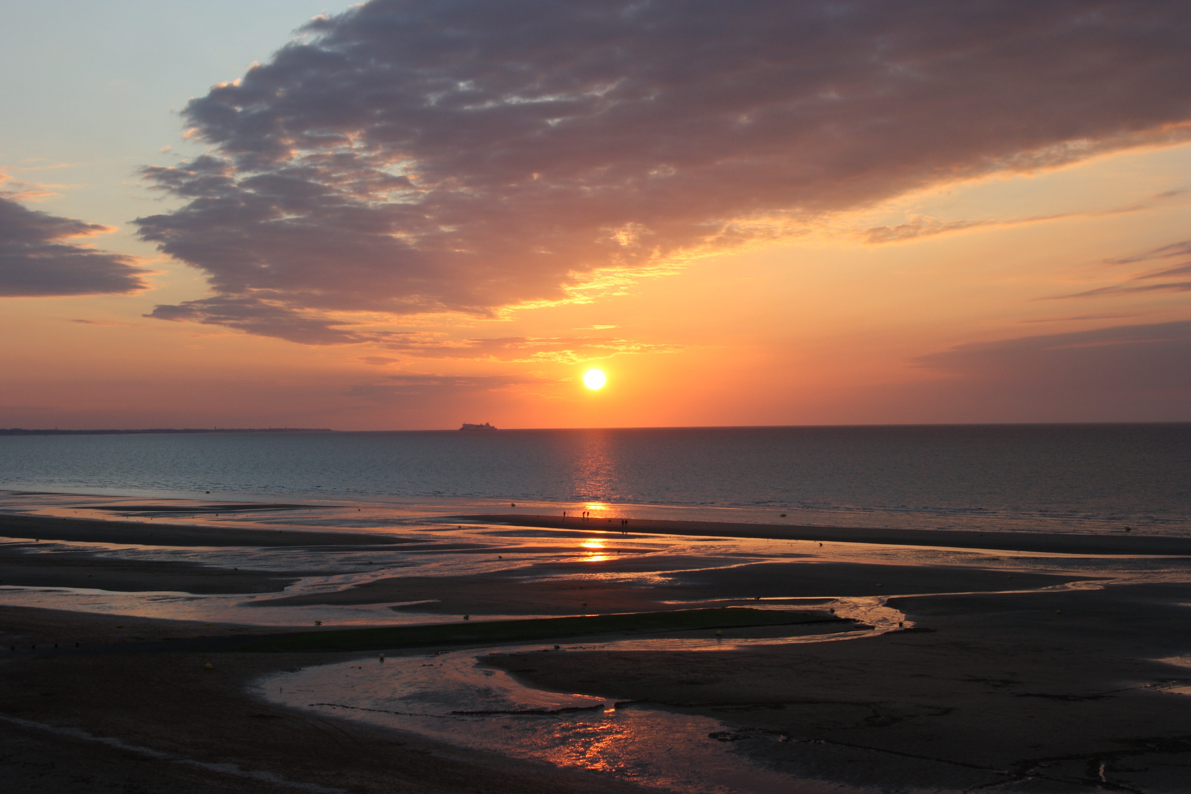 Normandy beach sunset free image download