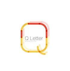 Minimal Q font or letter icon design N18 free image download