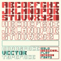 Monospace latin bold poster typefaces Vector free image download