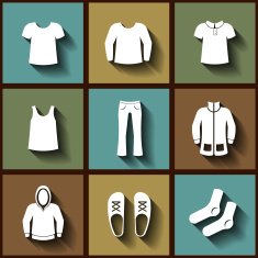 Set of 9 flat icons men clothing free image download