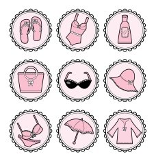 Girly beach icons free image download