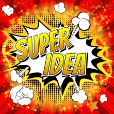 Super idea - Comic book style word free image download