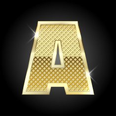 Vector metal gold letter A free image download
