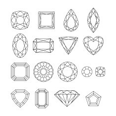 Set of simple style outline jewels free image download