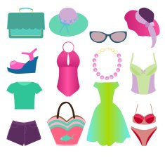 Collection of Summer Clothing fashion style - Illustration free image ...