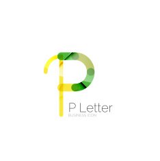 Minimal P font or letter icon design N18 free image download