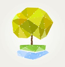 Abstract green tree of triangles free image download