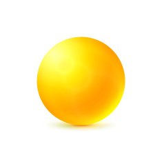 Yellow glossy sphere isolated on white free image download