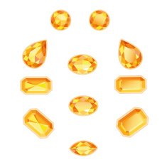 Amber Topaz Set Isolated Objects free image download