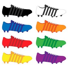 Football Cleats with Stripes in Different Colours free image download