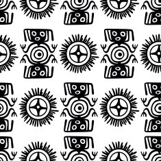 Seamless Mexican black and white pattern N3 free image download