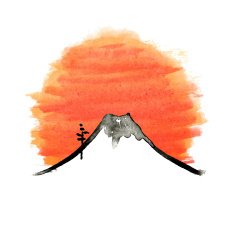 Mountain Fuji volcano japanese art vector N2 free image download