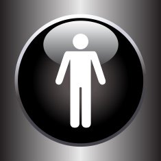 Standing human icon on black button free image download