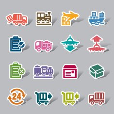 Logistics and Transport Color Icon Label N3 free image download