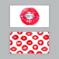 Two business cards with lips print free image download