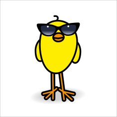 Smiling Yellow Chick Wearing Ladies Black Sunglasses free image download