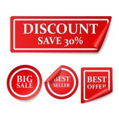 Red sale stickers free image download