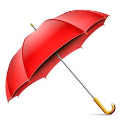Realistic Open Red Umbrella free image download