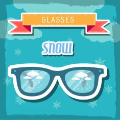 Retro weather glasses with orange ribbon background concept free image ...
