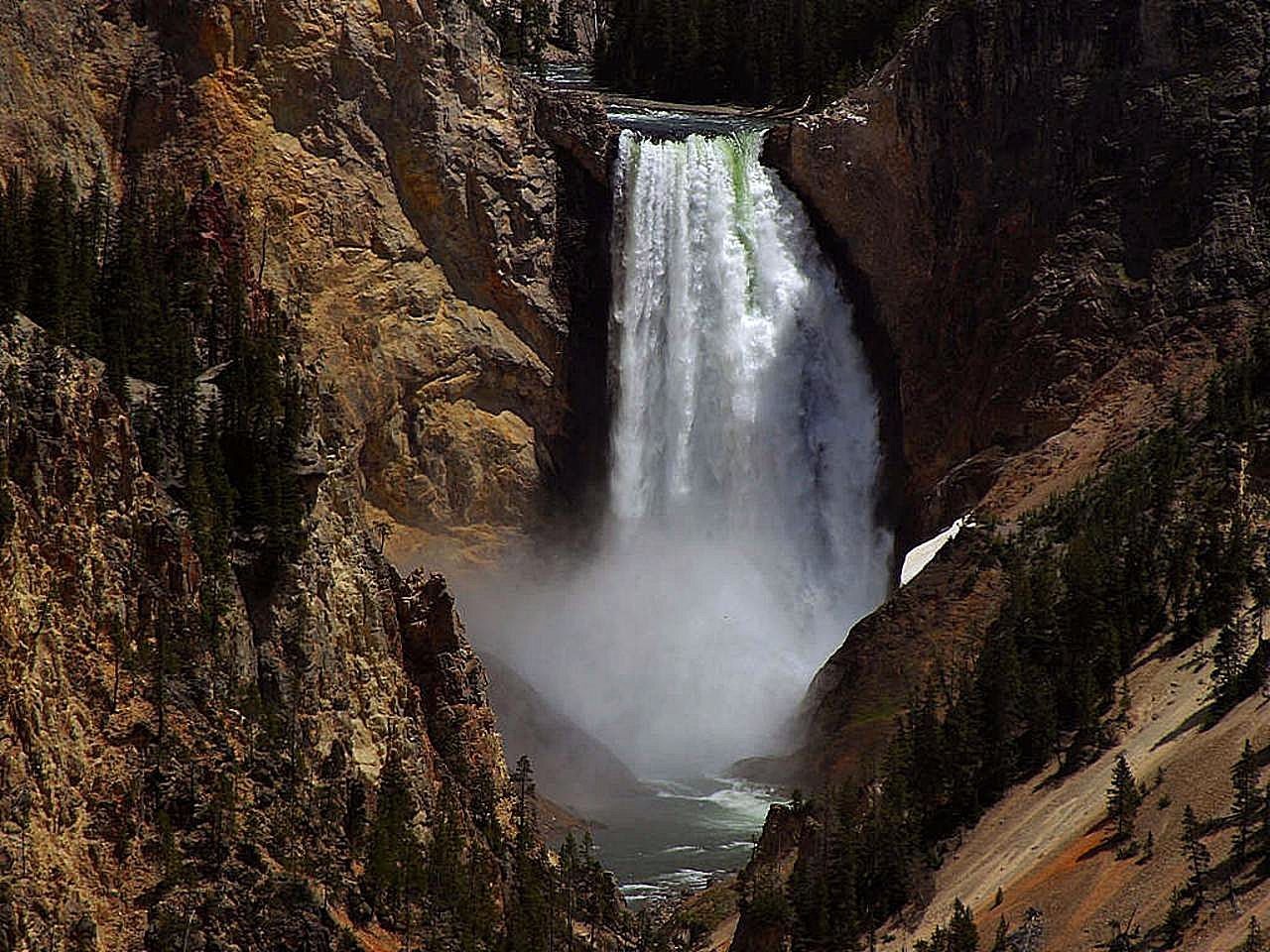 Wonderful yellowstone waterfalls free image download
