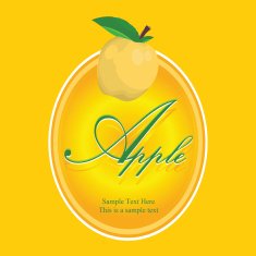Vector apple label N2 free image download