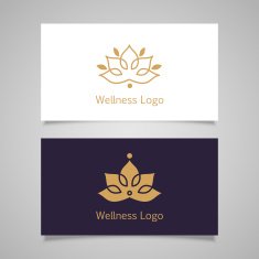Vector lotus labels for Wellness industry N3 free image download