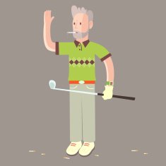 Hello smoking golf guy free image download