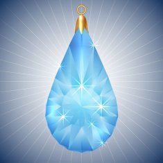Vector precious blue diamond pendant with gold setting free image download