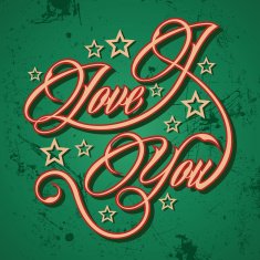 Retro I Love You greeting free image download