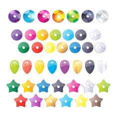 Set of assorted colorful sequins different forms free image download