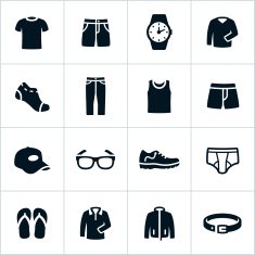 Mens Casual Wear Icons free image download